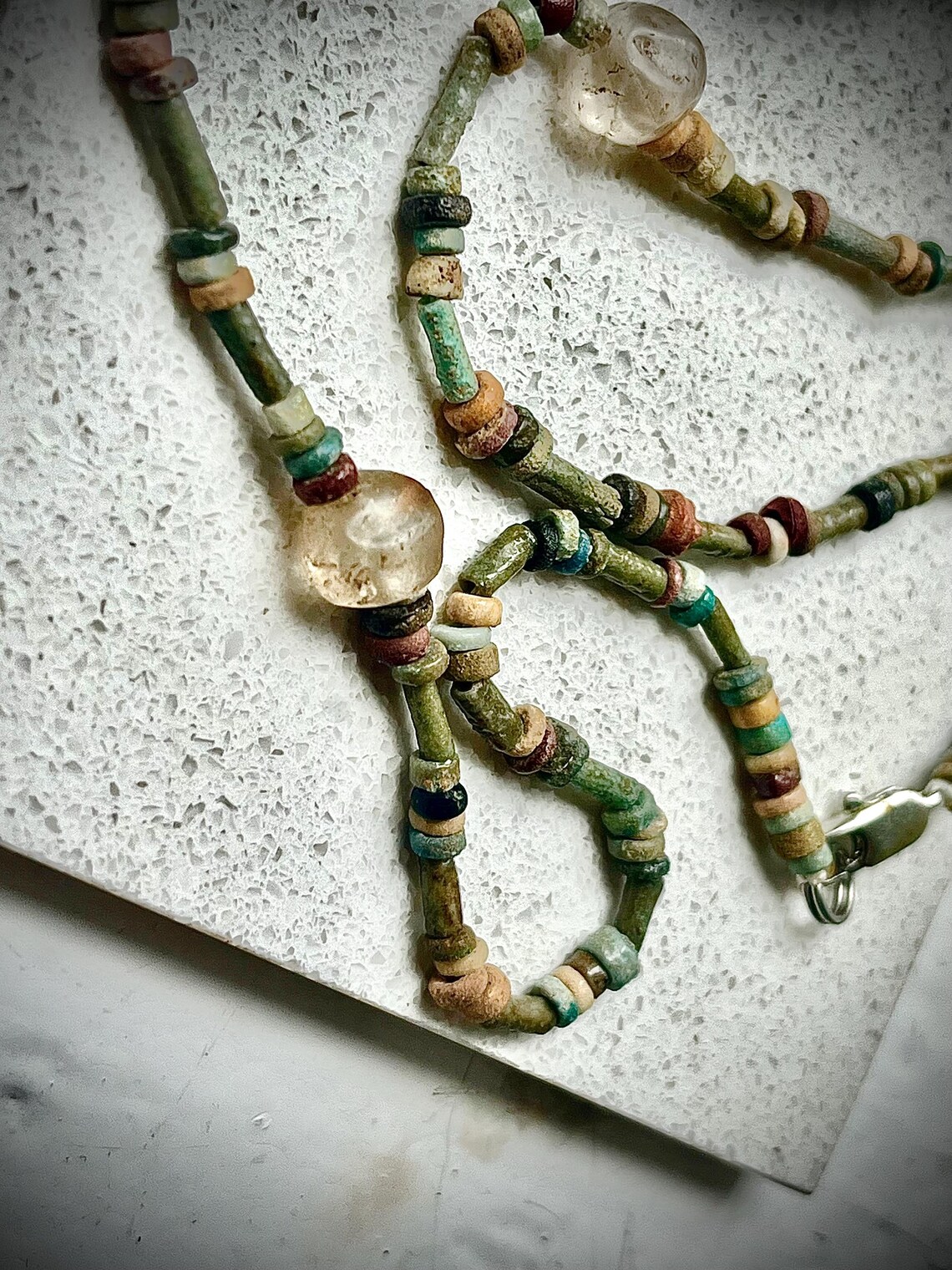 Spectacular, Authentic Ancient Egyptian Faience and Natural Crystal ...