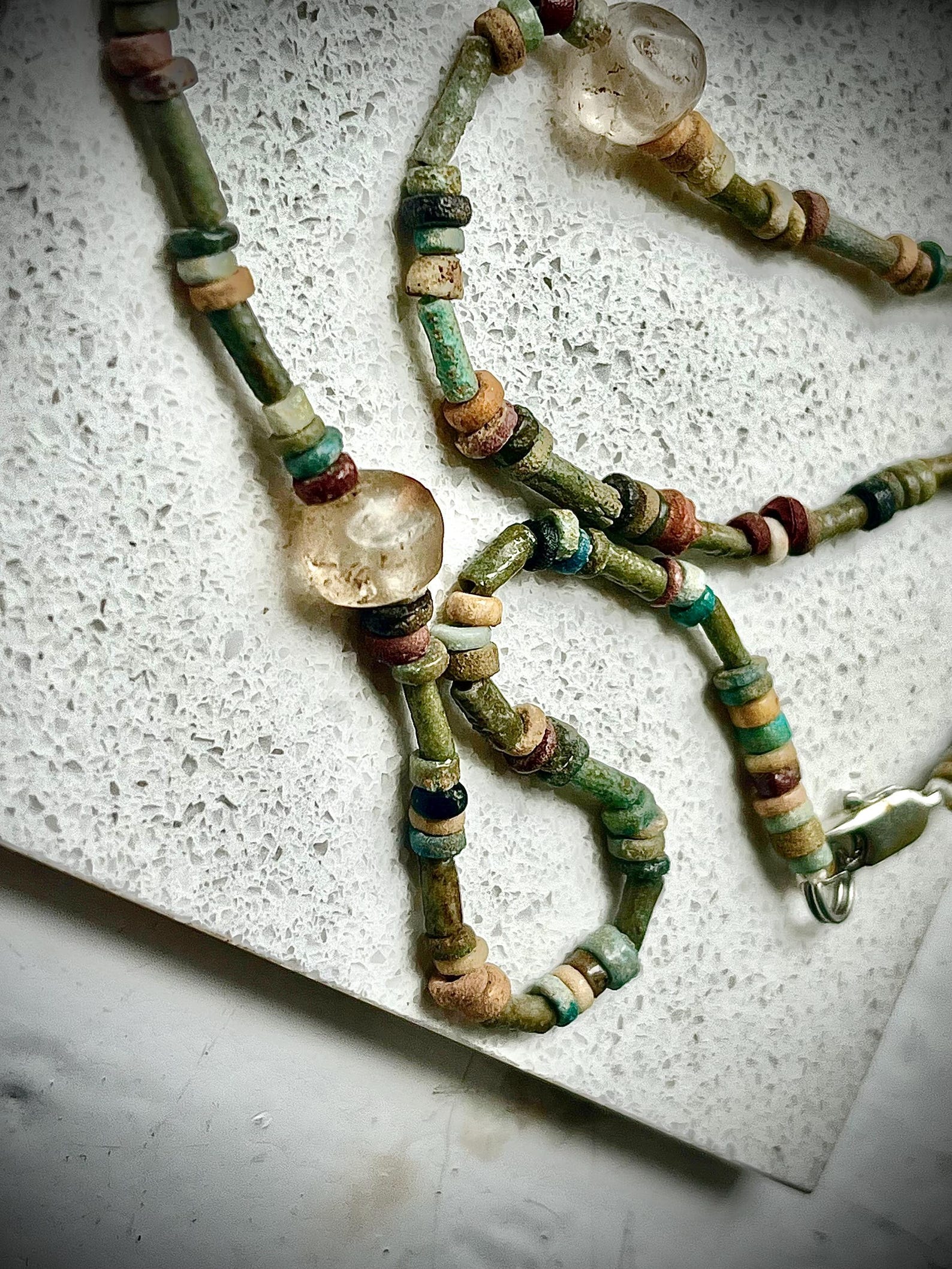 Spectacular, Authentic Ancient Egyptian Faience and Natural Crystal ...