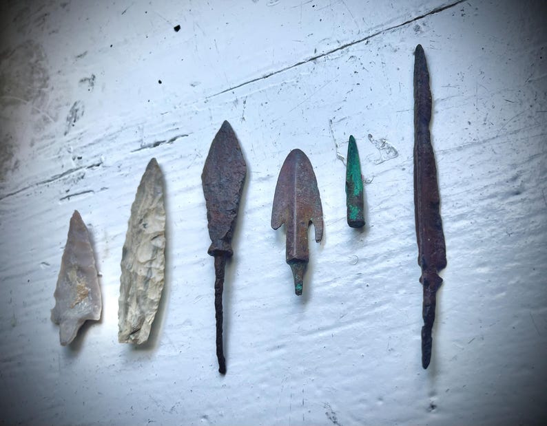 Curated Assemblage of Rare, Authentic Ancient Projectile (arrow ...