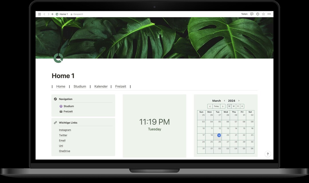 Notion Template nature Edition - Etsy
