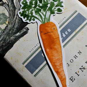 Watercolor Laminated Carrot Bookmark, Cute Vegetable, Sturdy Bookmark ...