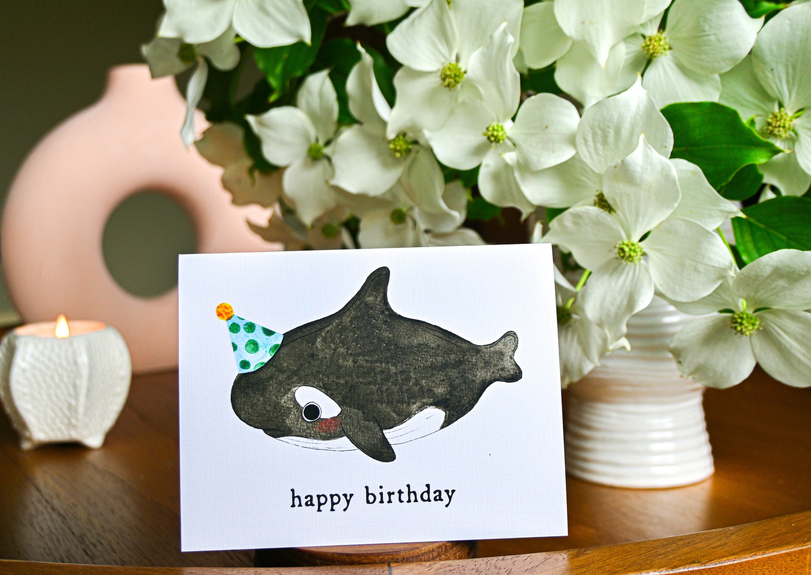Watercolor Orca Birthday Card, Whimsical Greeting Cards, Art Cards ...