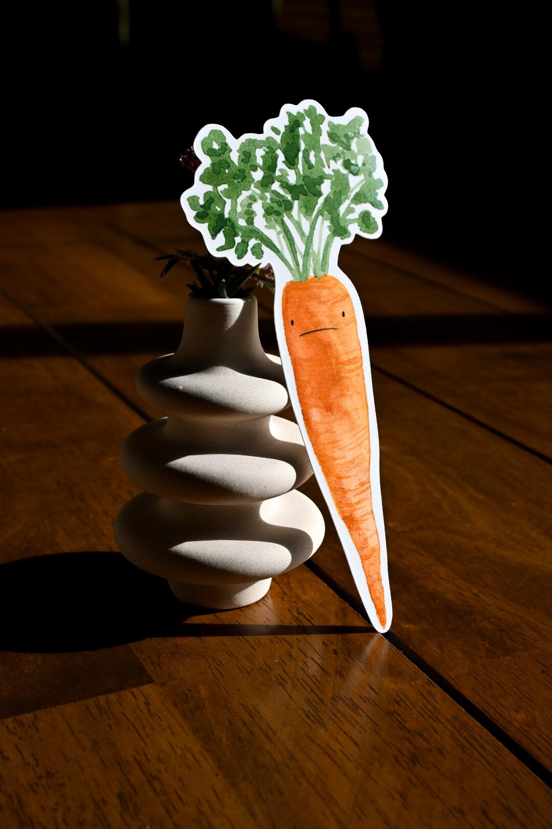 Watercolor Laminated Carrot Bookmark, Cute Vegetable, Sturdy Bookmark ...