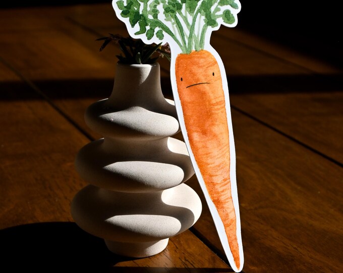 Watercolor Laminated Carrot Bookmark, Cute Vegetable, Sturdy Bookmark ...