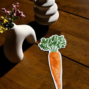 Watercolor Laminated Carrot Bookmark, Cute Vegetable, Sturdy Bookmark ...