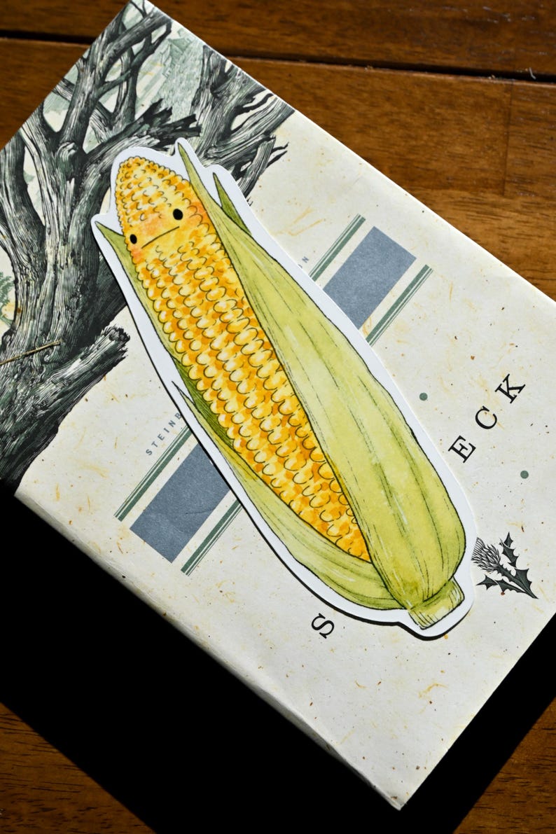 Watercolor Corn on the Cob Bookmark, Cute Vegetable, Sturdy Bookmark ...