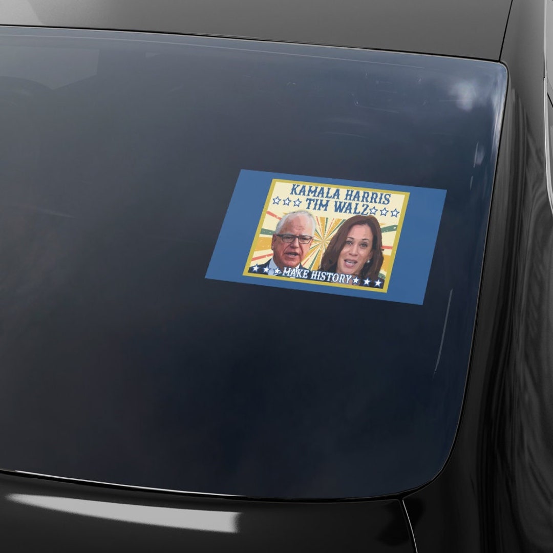 Kamala Harris Tim Walz Campaign Bumper Sticker, Kamala Tim Walz Sticker ...