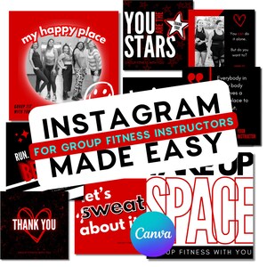 Social Media Post Templates for Group Fitness Instructors WAY AHEAD RED ...