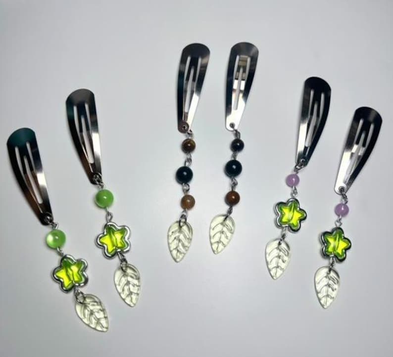 Nature Inspired Beaded Hair Clips - Etsy