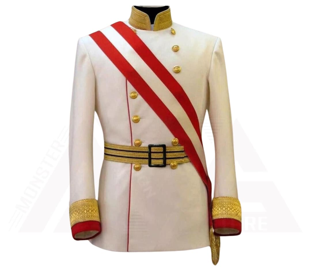 New White Wool Emperor Uniform for Men's, Handmade Imperial Regiment ...