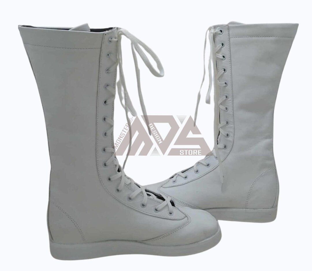Men Women Wrestling Boots, Goatskin Leather Wrestling Boots, Lace up ...