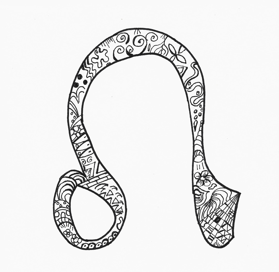 LEO Coloring Page Geometrical Design Hand Drawn - Etsy