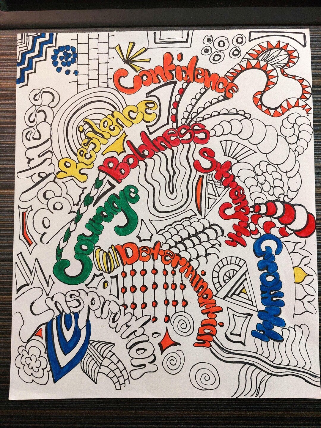 Empowerment Words Coloring Page Adult Coloring Page - Etsy