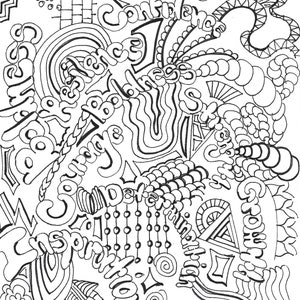 Empowerment Words Coloring Page Adult Coloring Page - Etsy