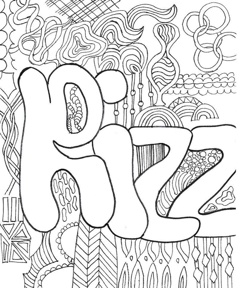 RIZZ Coloring Page Trendy Word Coloring Page Hand Drawn - Etsy