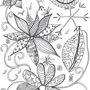 Hand-drawn Flower Design Coloring Page Wall Art - Etsy