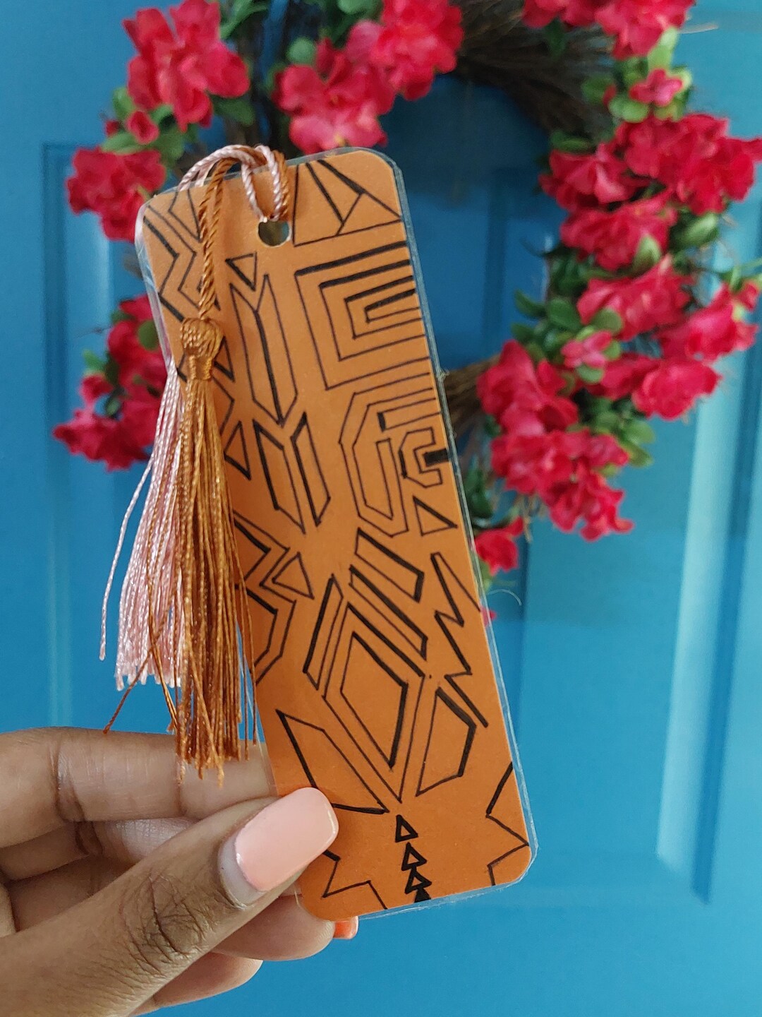 Aztec Designed One of a Kind, Handmade Bookmark With Brown Tassel - Etsy