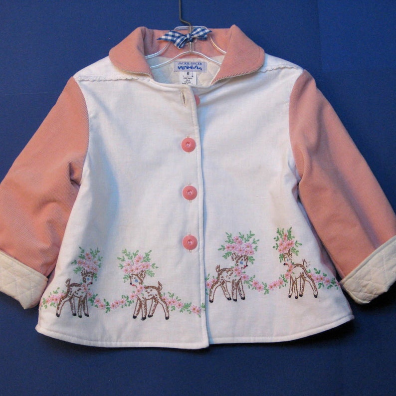Size 6 Little Girl Jacket Deer Embroidered Coat - Etsy