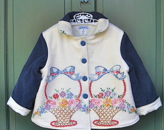 Size 6 Vintage Embroidered Girl Jacket Coat - Etsy