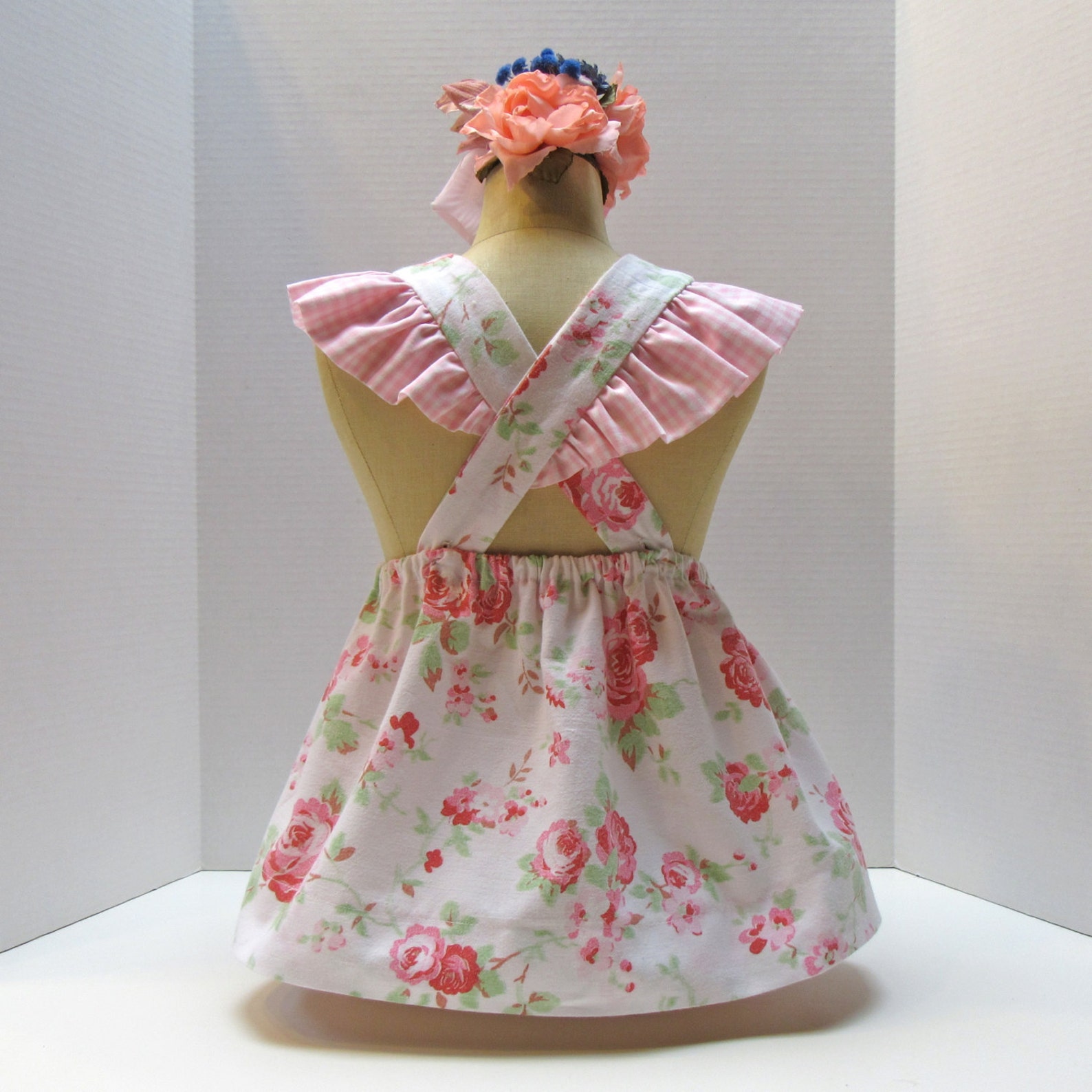 Size 1 Pinafore Dress Little Girl Cotton Floral - Etsy