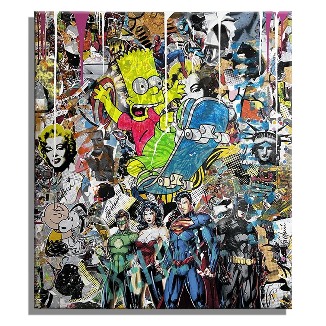 Pop Art, Street Art, Comics, Mix Media Art, Emergence of Love Original ...