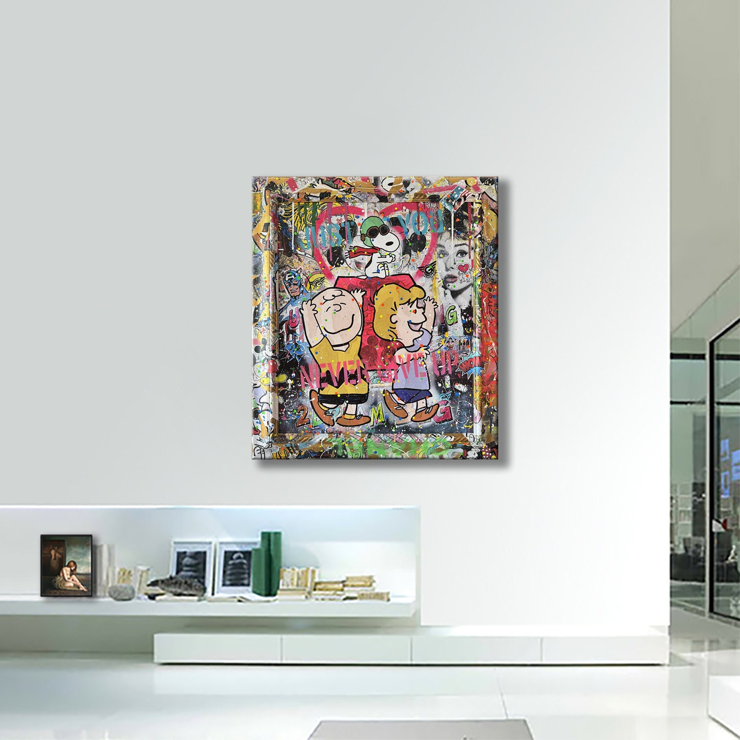 Pop Art, Street Art, Art on Canvas Snoopy Safe Driver Original Painting ...