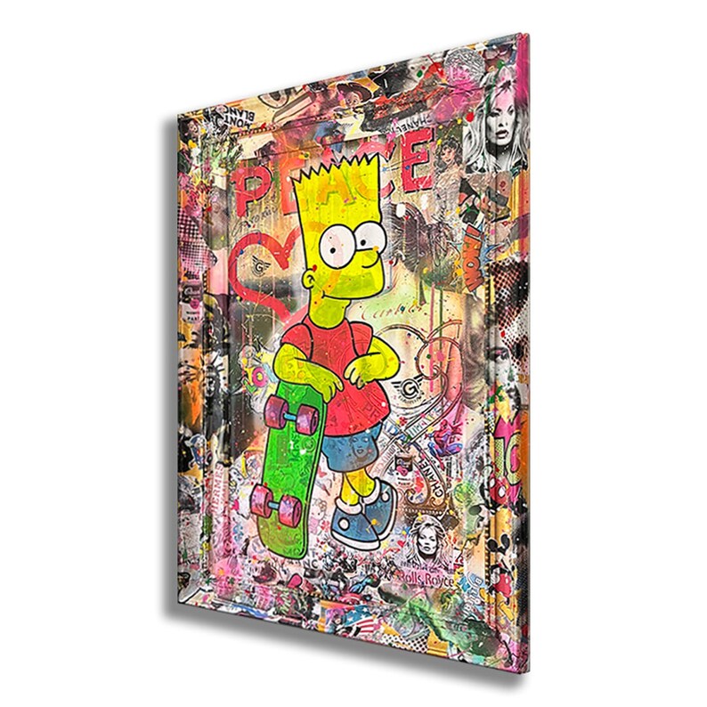 Pop Art, Comics, USA Comics, Art on Canvas - Bart Peace & Love Man ...