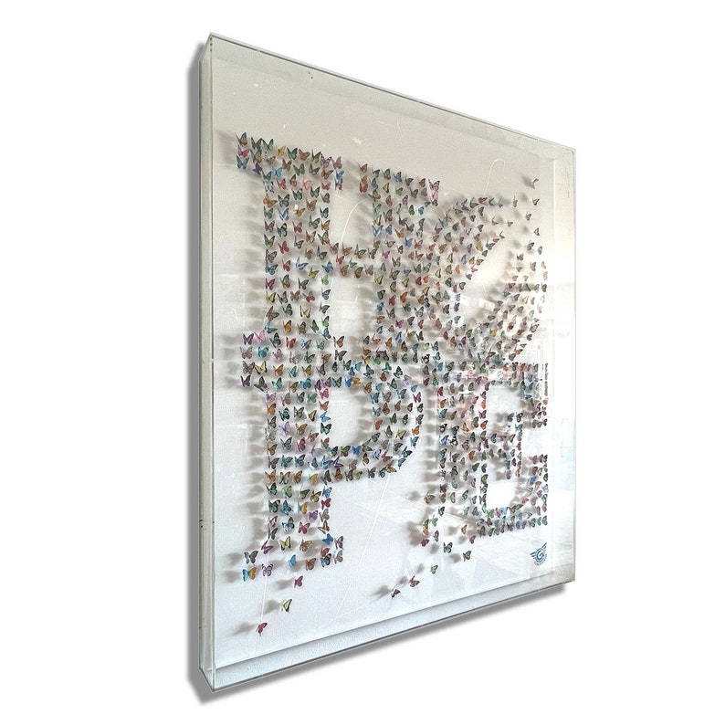 Hope-stay Positive Unique 3D Wall Sculpture, 3D Art, Butterflies, 3D ...