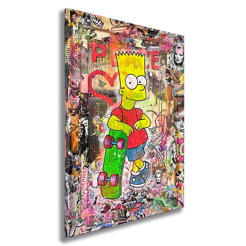 Pop Art, Comics, USA Comics, Art on Canvas - Bart Peace & Love Man ...