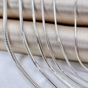 Handmade Sterling Silver Round Snake Chain Necklace: Pendant Chain - Etsy