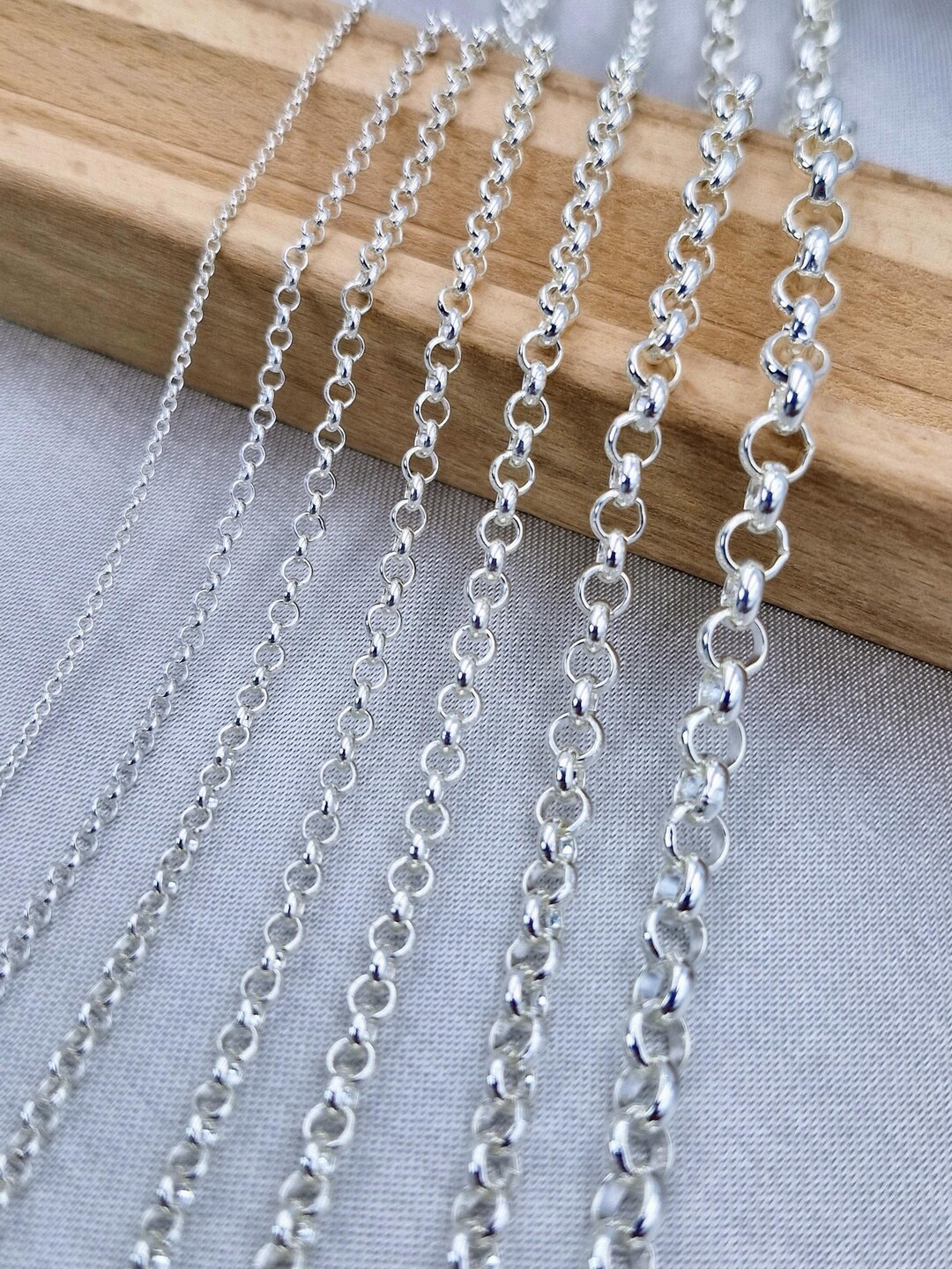 Handmade Sterling Silver Rolo Link Chain: Belcher Pendant Chain - Etsy