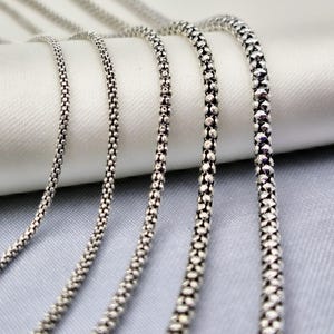 Oxidized Sterling Silver Popcorn Chain: Boho Hollow Necklace - Etsy