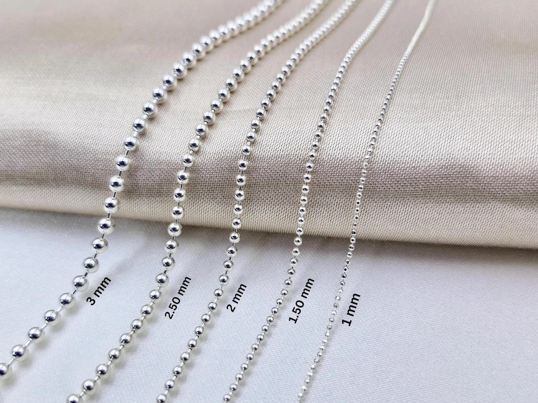 Handmade 925 Sterling Silver Ball Beaded Chain Necklace - Etsy