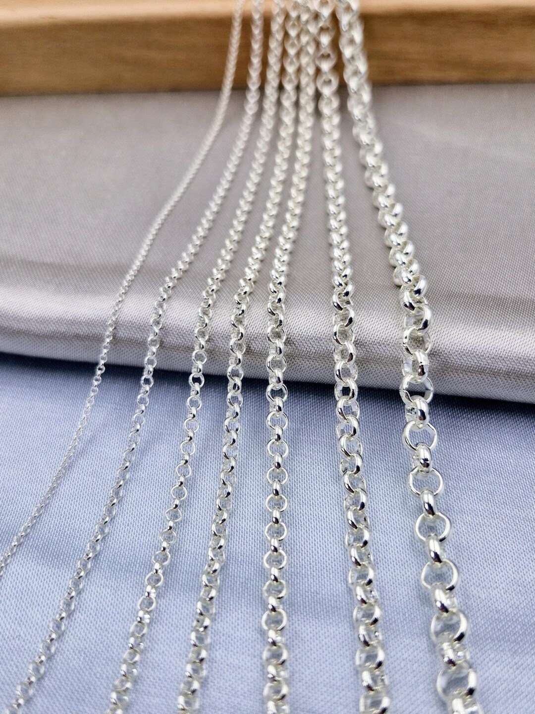Round Rolo Link Chain,925 Sterling Silver Rolo Belcher Chain, Chain for ...