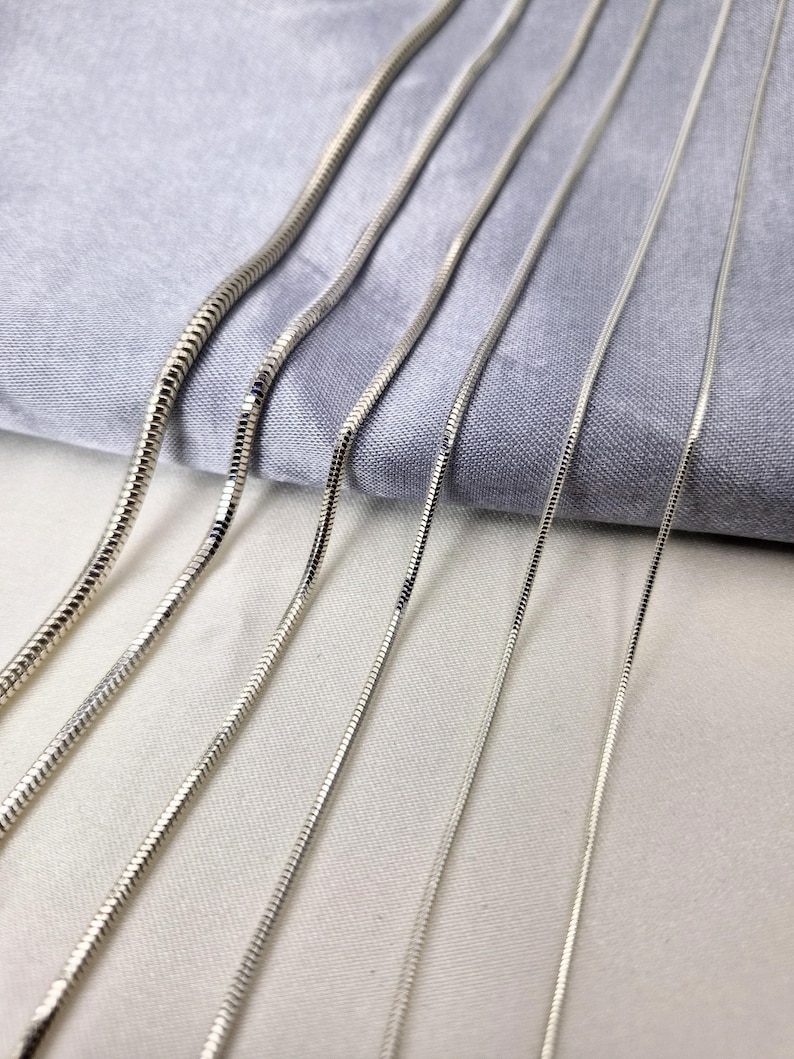 Handmade Sterling Silver Round Snake Chain Necklace: Pendant Chain - Etsy