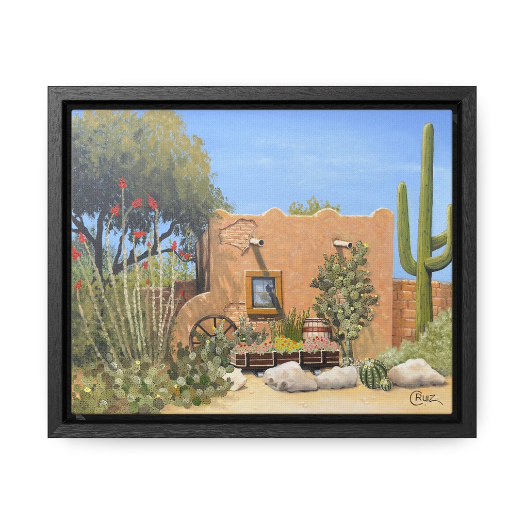 Old Tucson Pueblo Home Art Wall Art Old Tucson Painting Charlene Ruiz ...