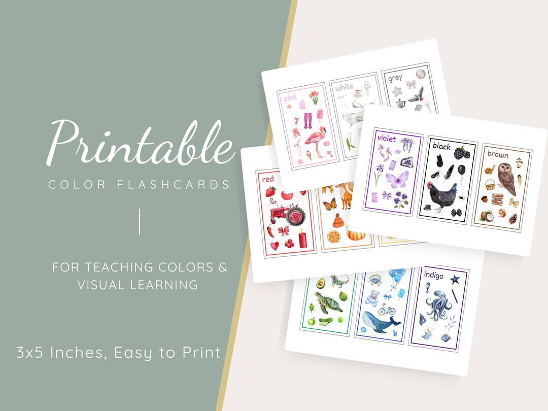 Engaging Watercolor Flashcards for Kids Fun Learning Resource for ...
