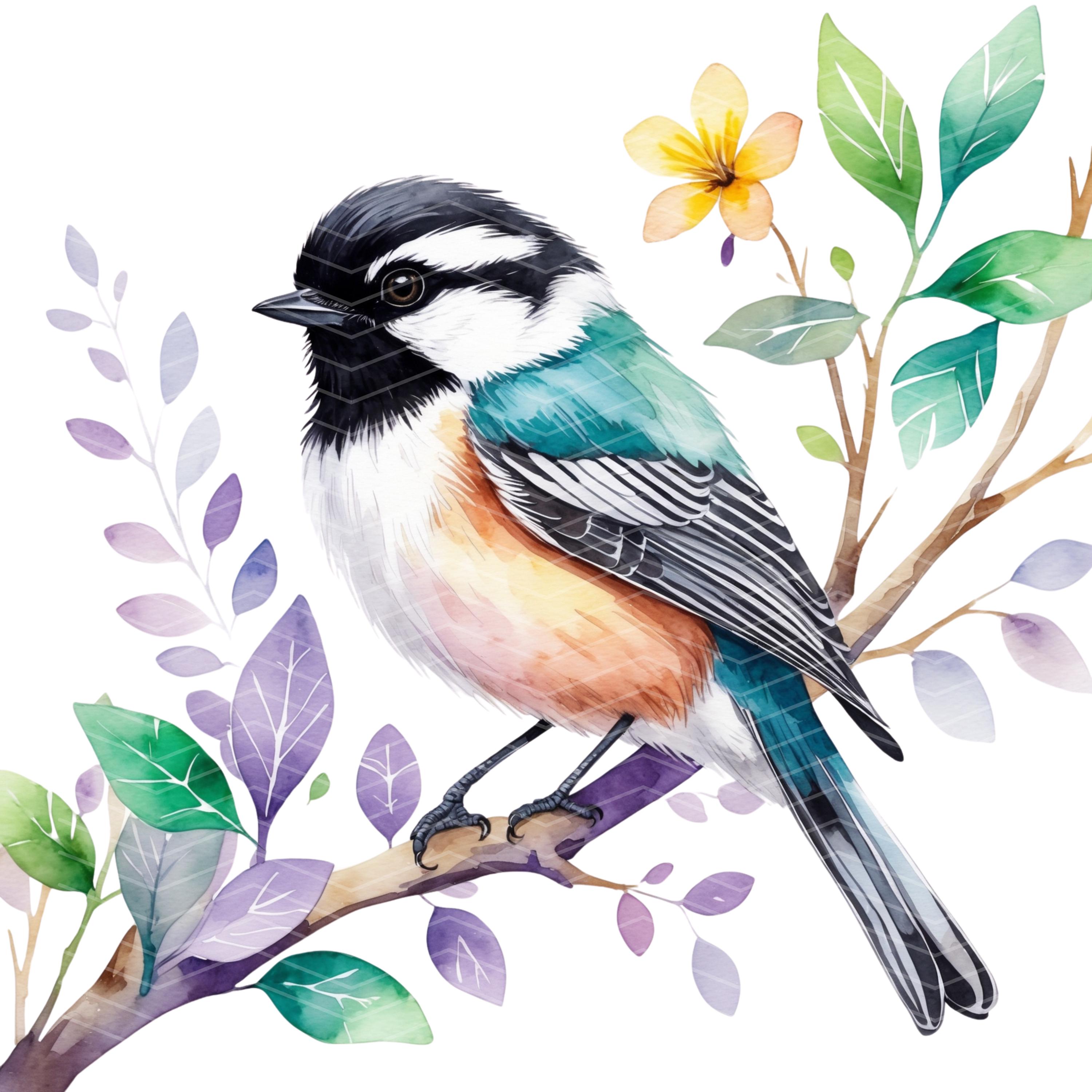 Bird Clipart - Set of 8 Cute Birds With Floral Accents | Charming ...