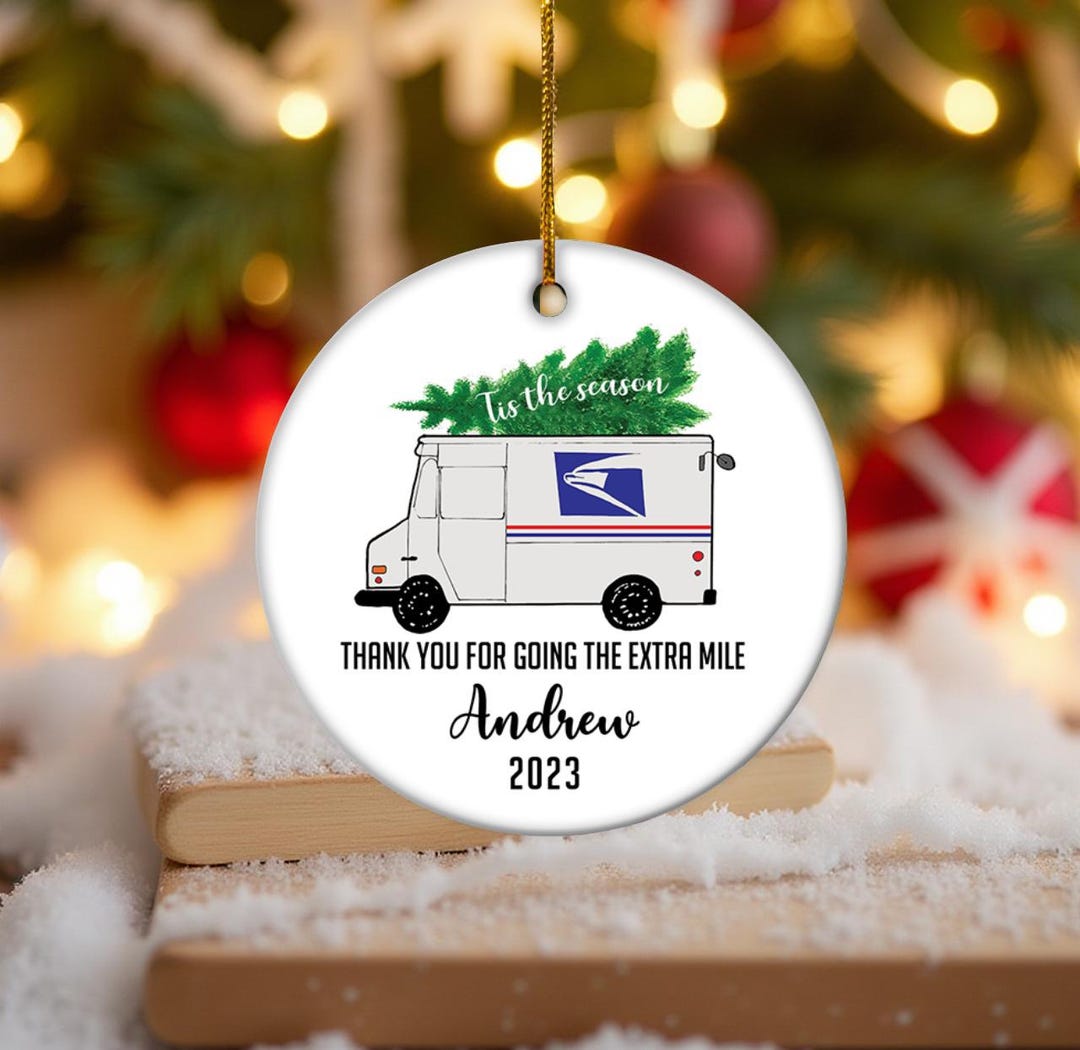 USPS Christmas Ornament, Mail Carrier Holiday Decoration, Postal Worker ...