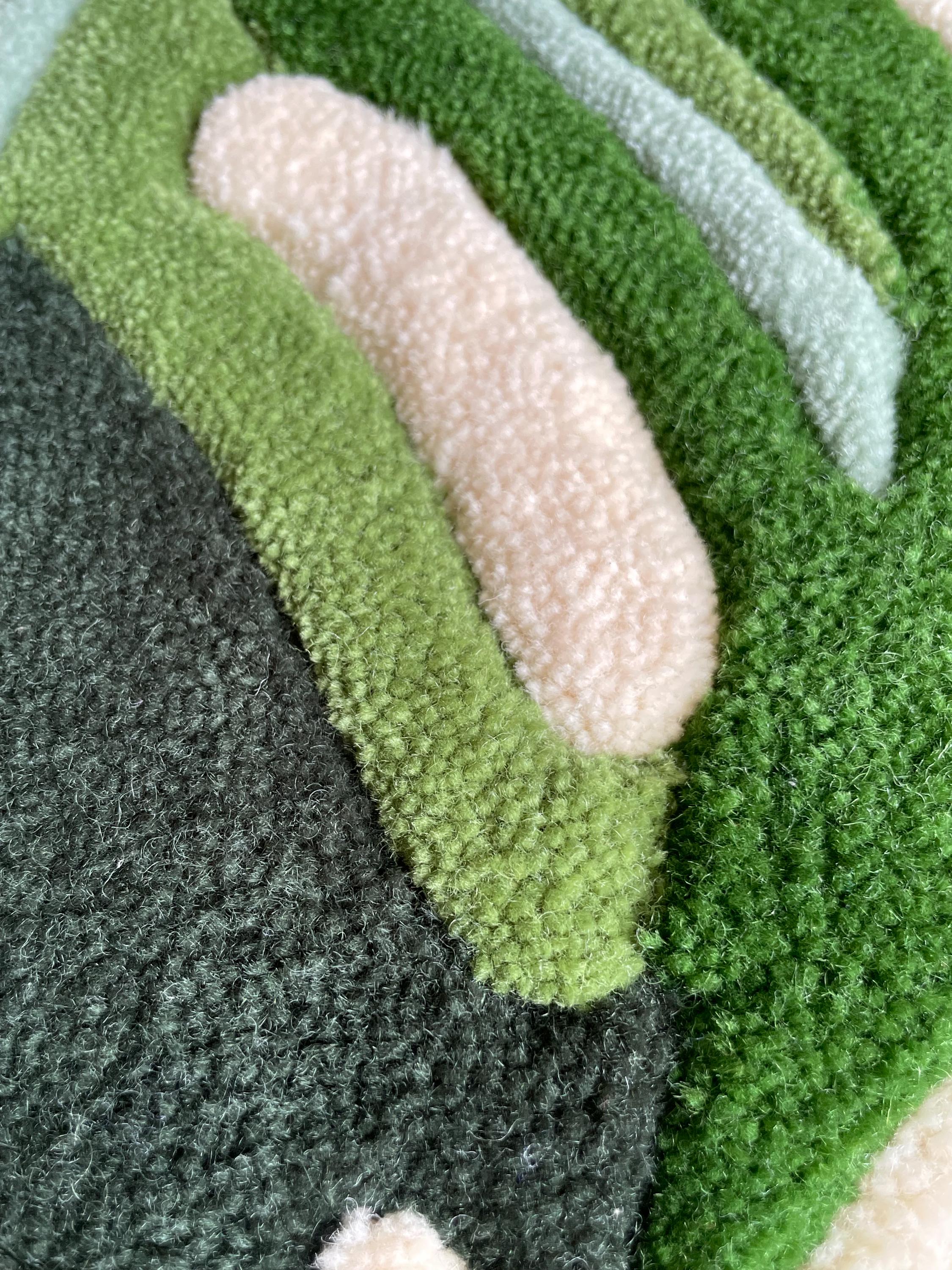 Monstera Tufted Rug, Wool Yarn Rug Wall Art, Bedroom Rug Decoration ...