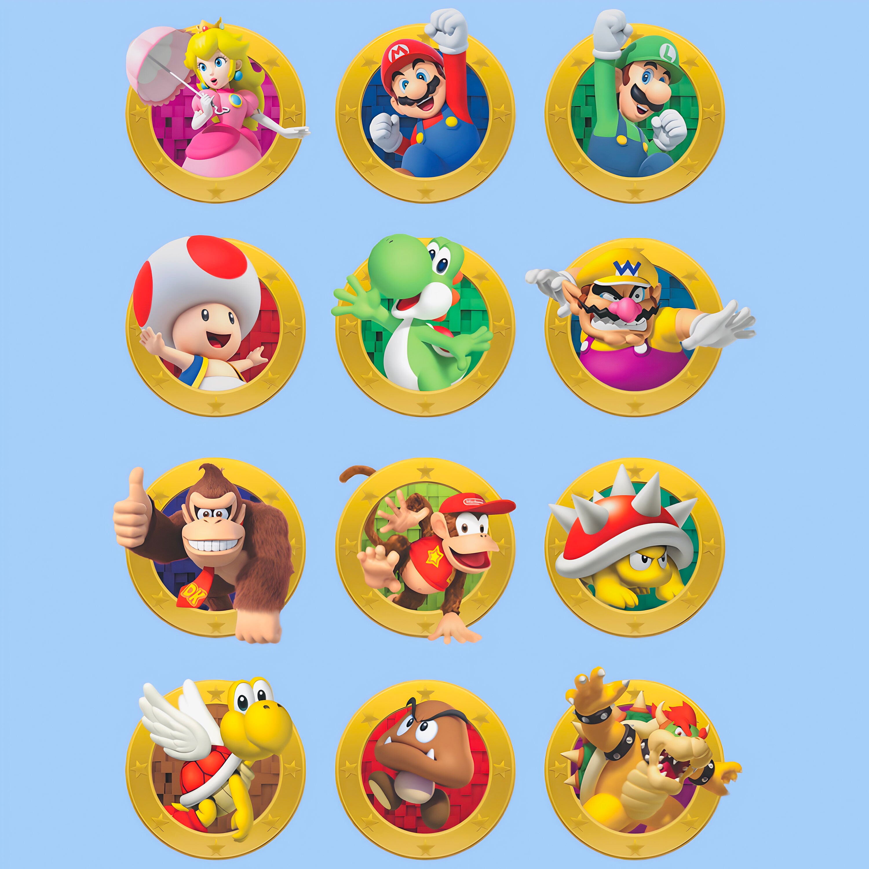 12 X Mario Vinyl Stickers / Holographic Stickers / Mario Bros - Etsy
