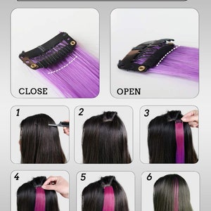 Rainbow Color Hair Extensions 32pack, 22inch Straight, Clip-in Party ...