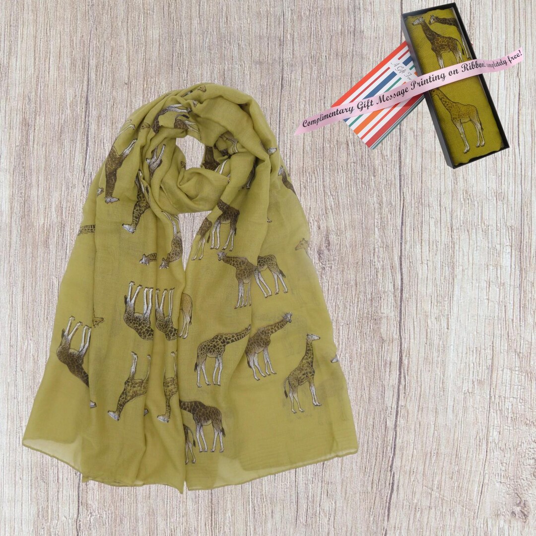 Giraffe Print Shawl Wrap Scarf All Seasons Scarves for Giraffe Lovers ...