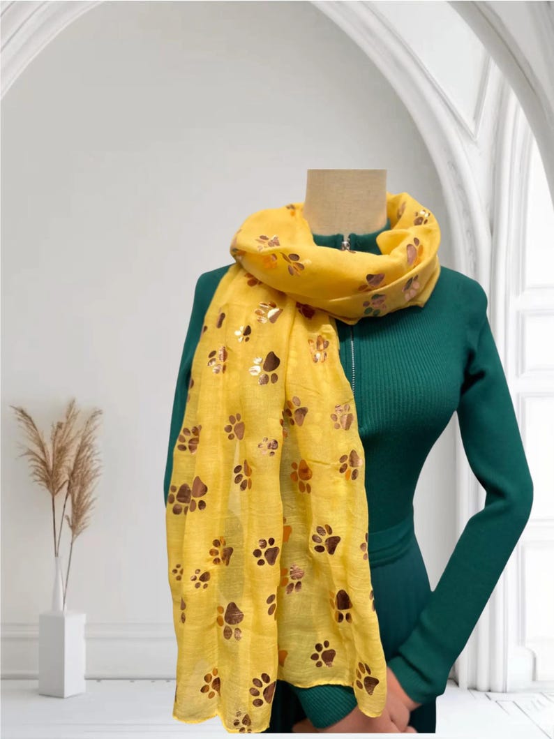 Glitter Paw Print Ladies Celebrity Style Scarves Scarf Wrap Come With ...