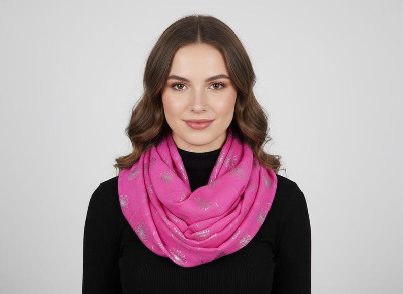 Lightweight Glitter Dandelion Snood Infinity Scarf Comes With a Gift ...