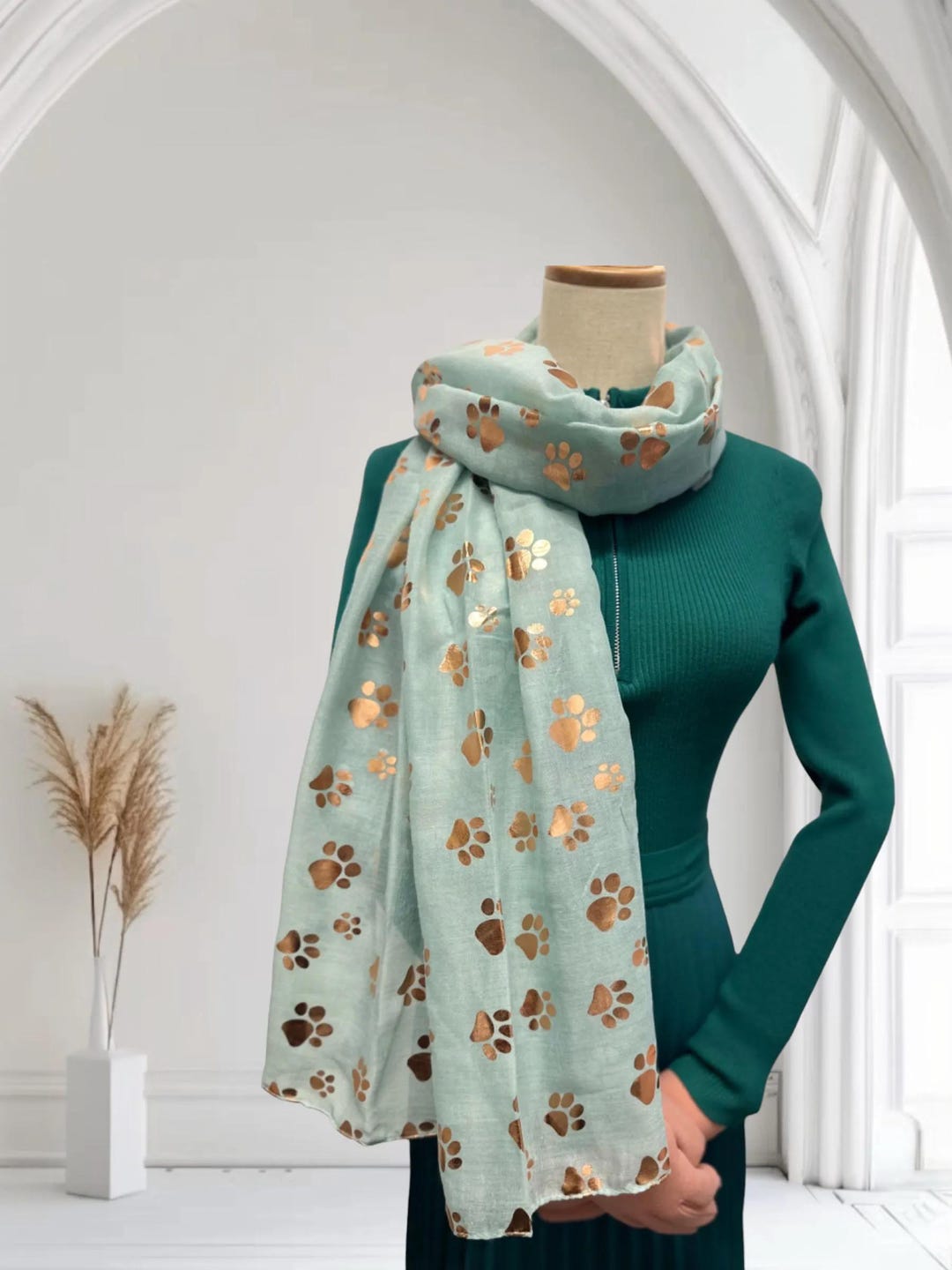 Glitter Paw Print Ladies Celebrity Style Scarves Scarf Wrap Come With ...