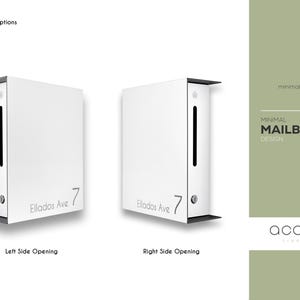 Minimalist Wall Mount Mailbox - Aluminium White Body / Walnut Door ...