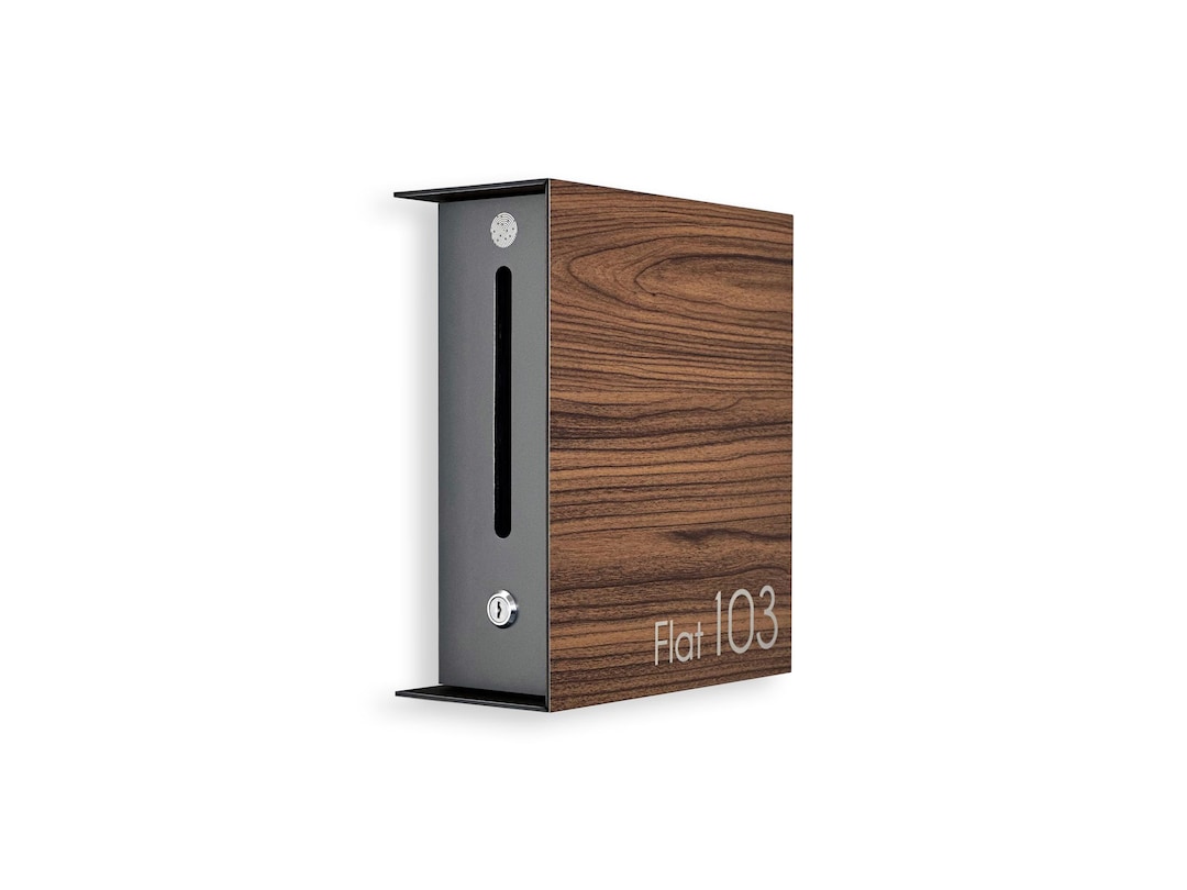 Small Minimalist Sideload Mailbox - Compact Walnut/metallic Gray ...