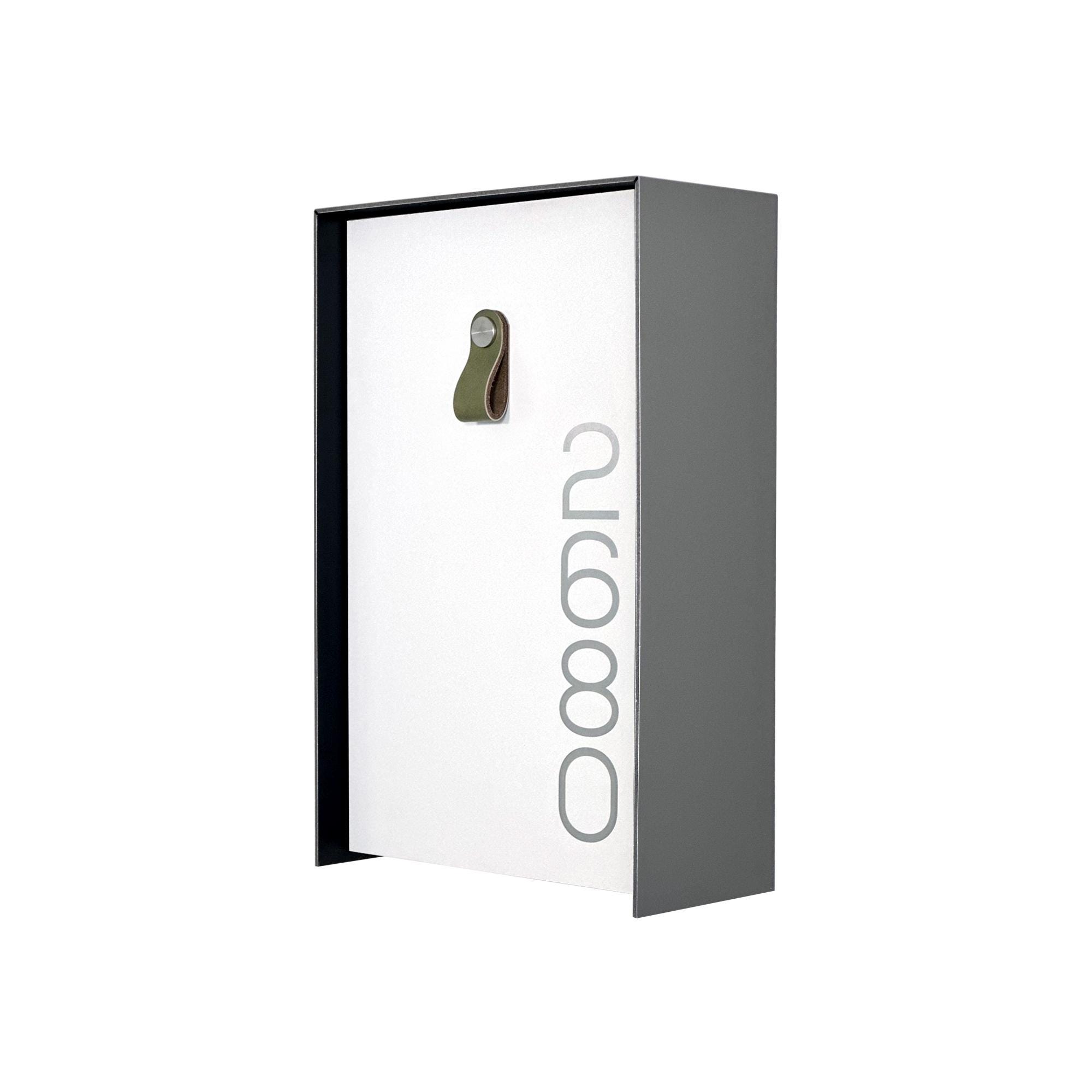 Vertical Minimalist Metallic Gray/white Aluminium Mailbox - Stylish ...