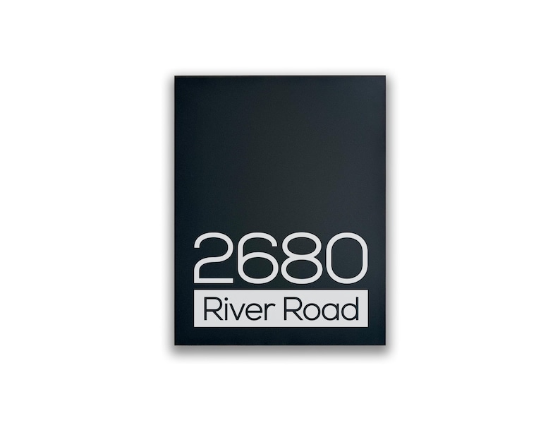Modern Black Aluminium Address Sign - Personalized House Number Sign ...